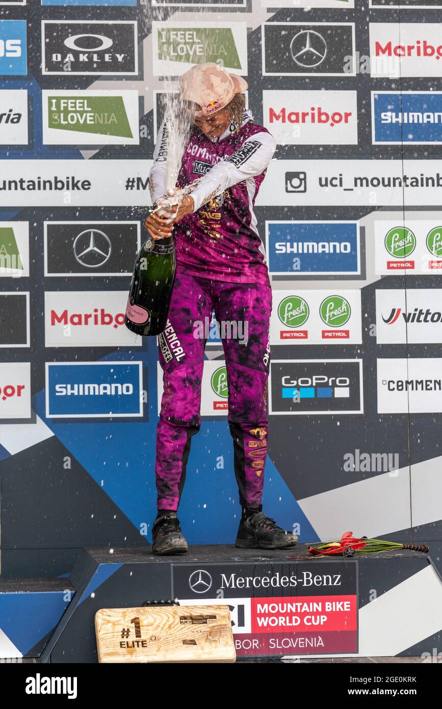 Myriam NICOLE of France, 1st place elite women, during the 2021 Mountain Bike World Cup on ...