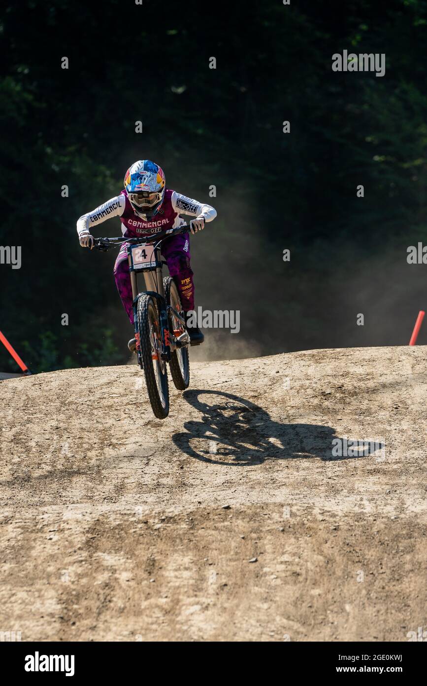 Myriam NICOLE of France, 1st place elite women, during the 2021 Mountain Bike World Cup on ...