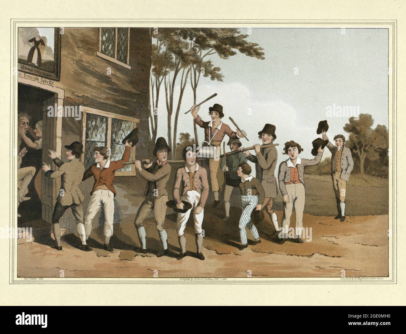 The Costume of Yorkshire by George Walker, Riding the Stang. Method of ...