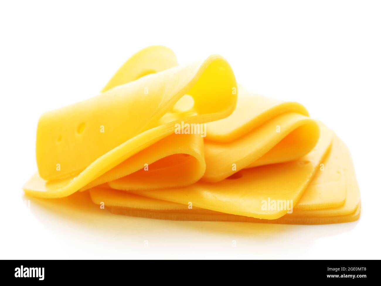 Sliced cheese isolated on white background Stock Photo - Alamy