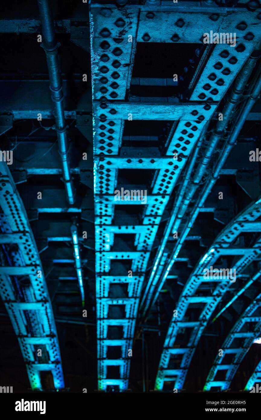 Pass under the bridge in Cologne Stock Photo - Alamy