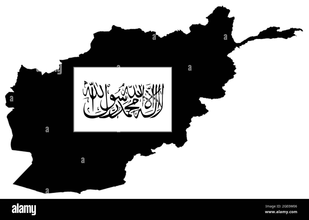 Afghanistan with Taliban Flag Stock Photo - Alamy