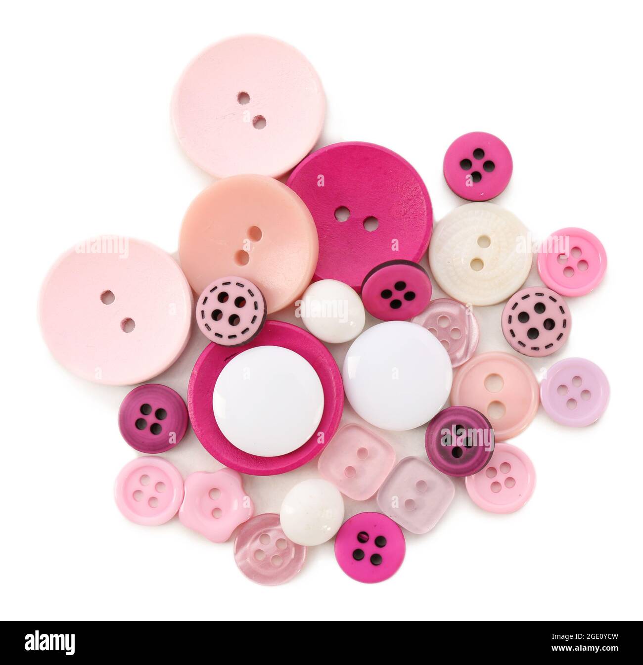 Colorful sewing buttons isolated on white Stock Photo - Alamy