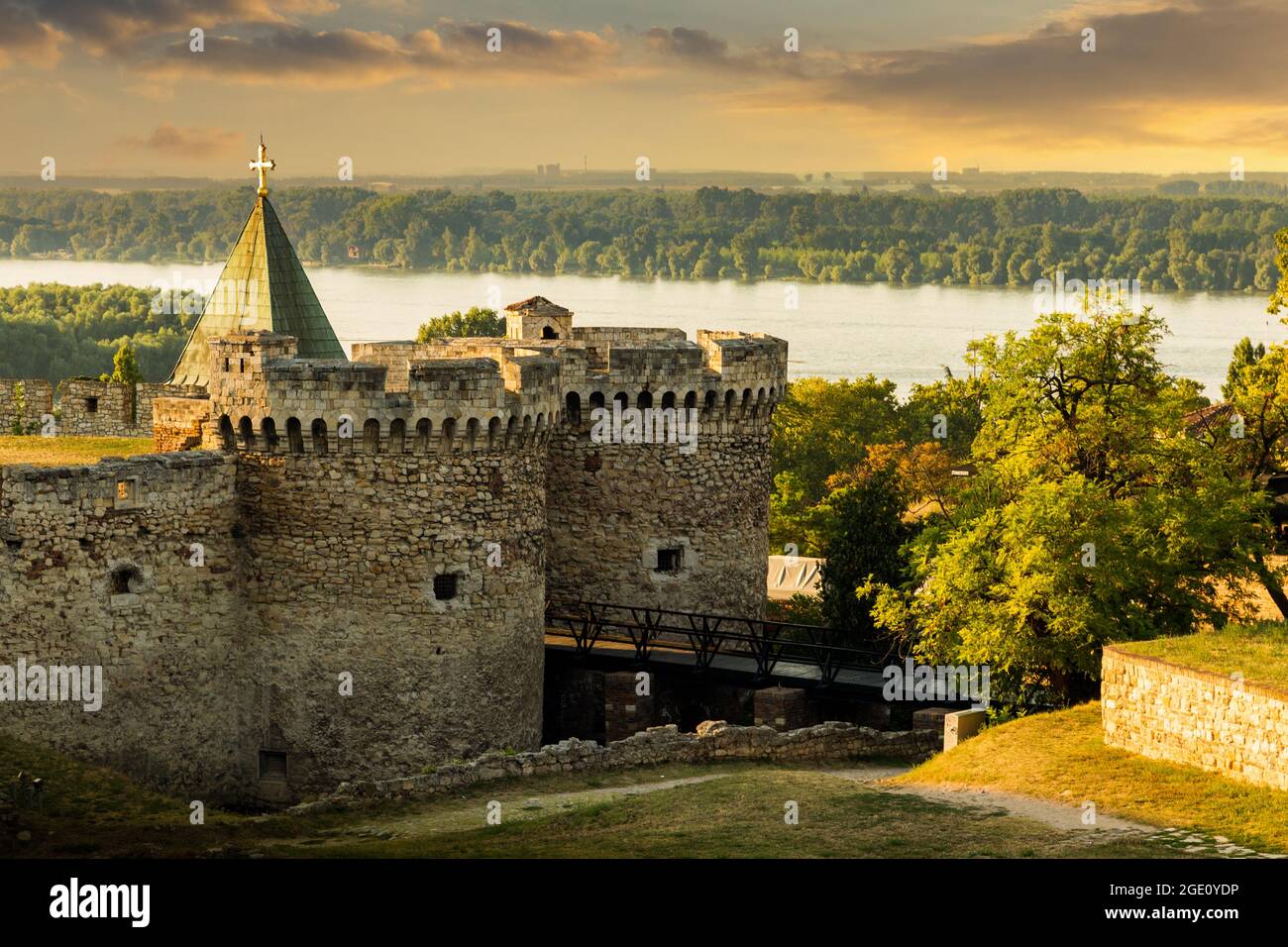 Fortress Kalemegdan on a sunset time. Belgrade, Serbia Stock Photo - Alamy