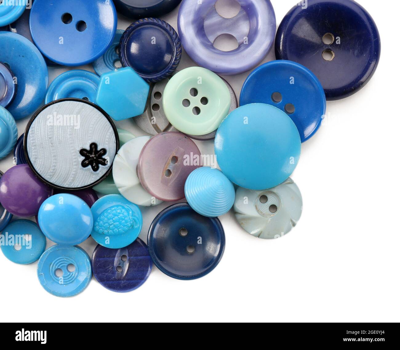 Colorful sewing buttons isolated on white Stock Photo - Alamy