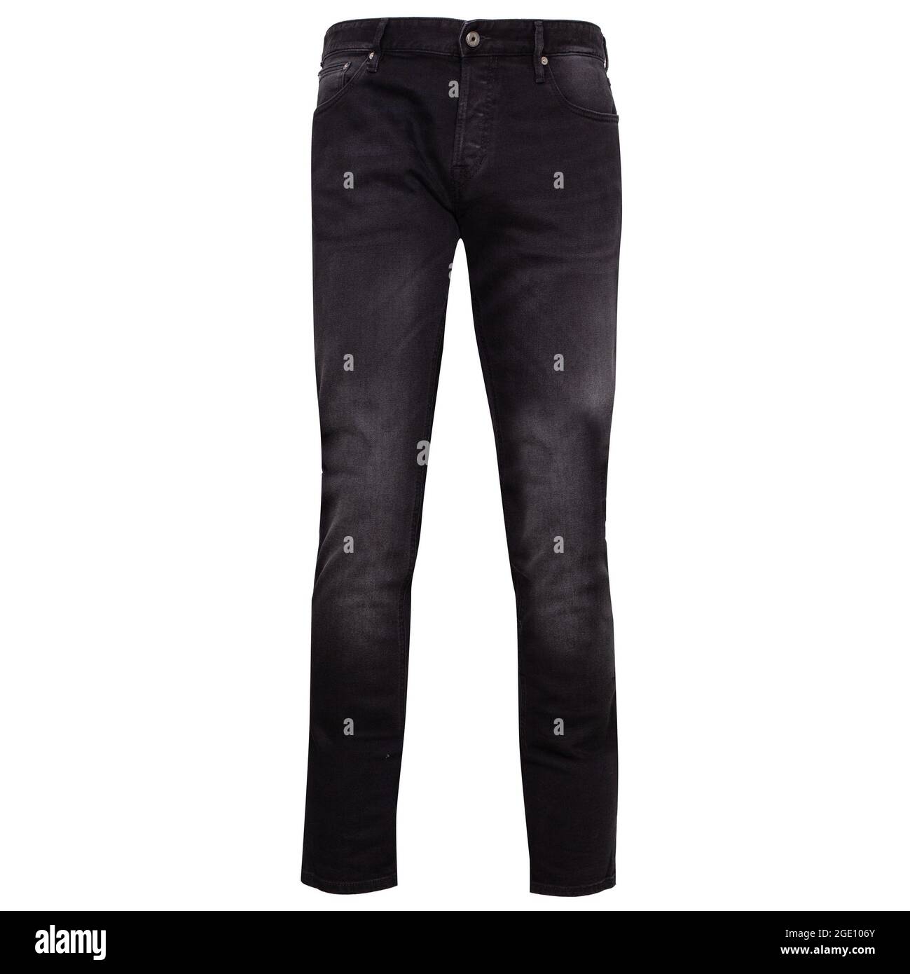 A front view of black jeans isolated on a white background Stock Photo ...