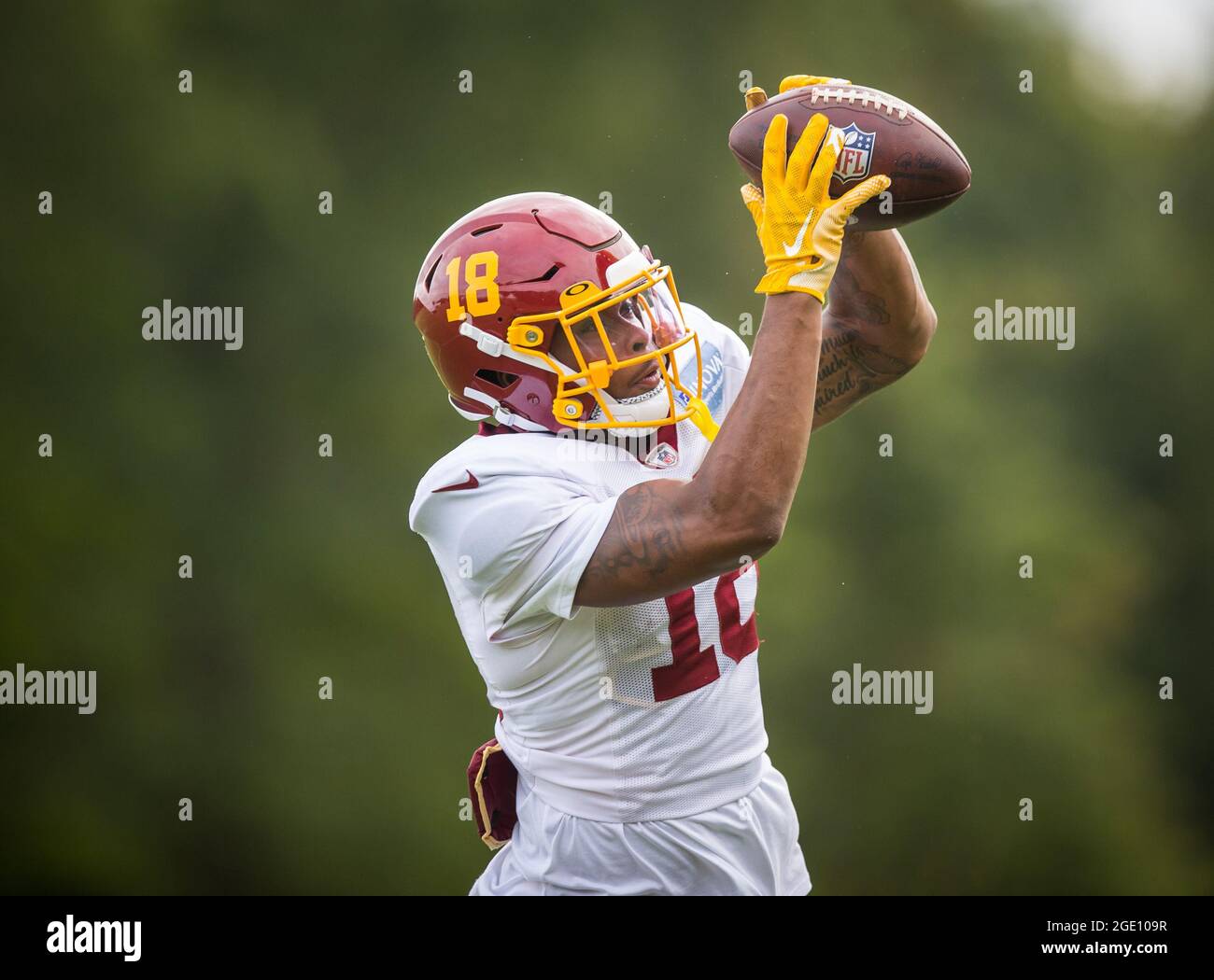 August 15, 2021: Washington Football Team wide receiver Isaiah Wright ...