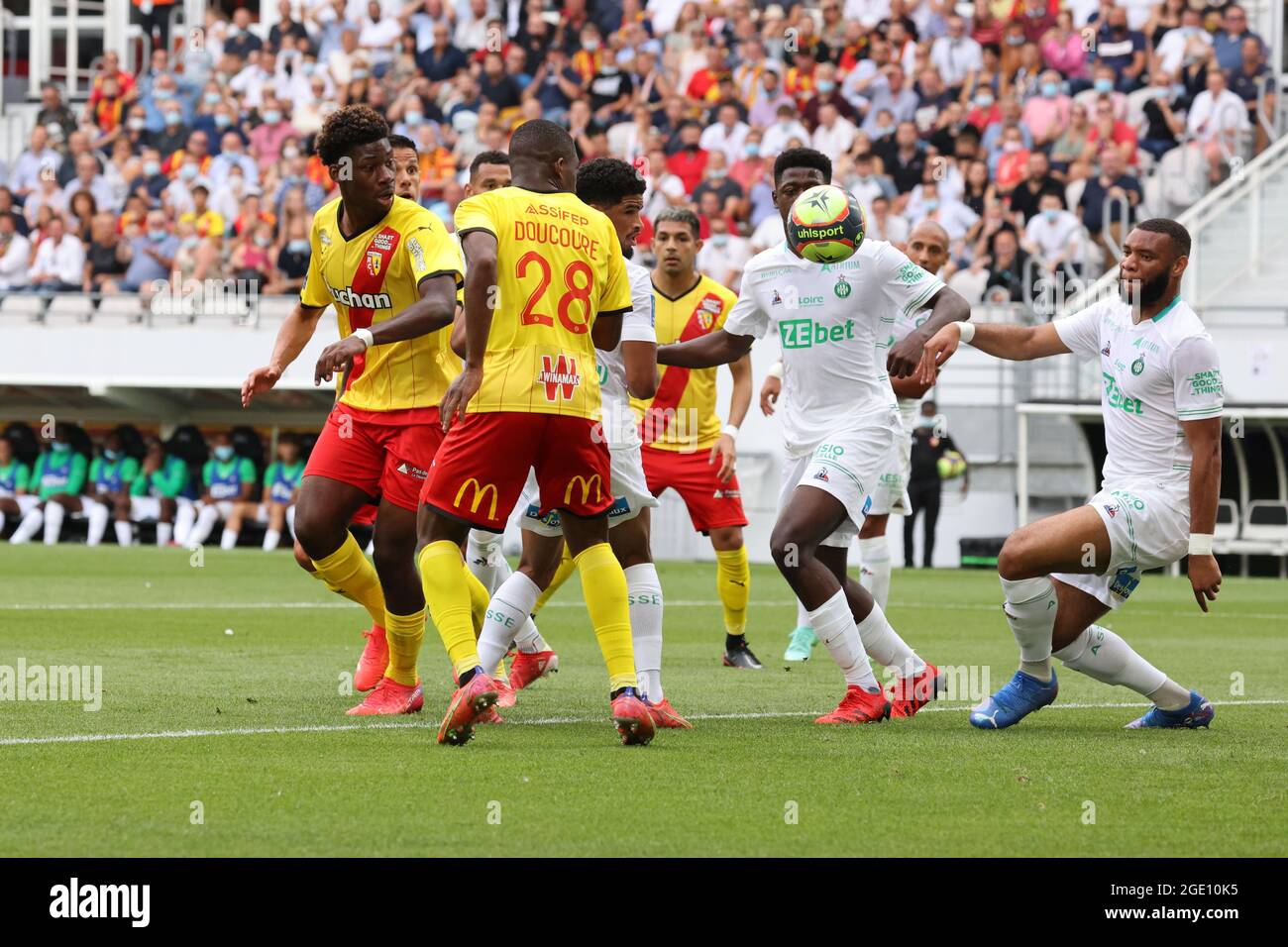 Action during the French championship Ligue 1 football match between RC ...