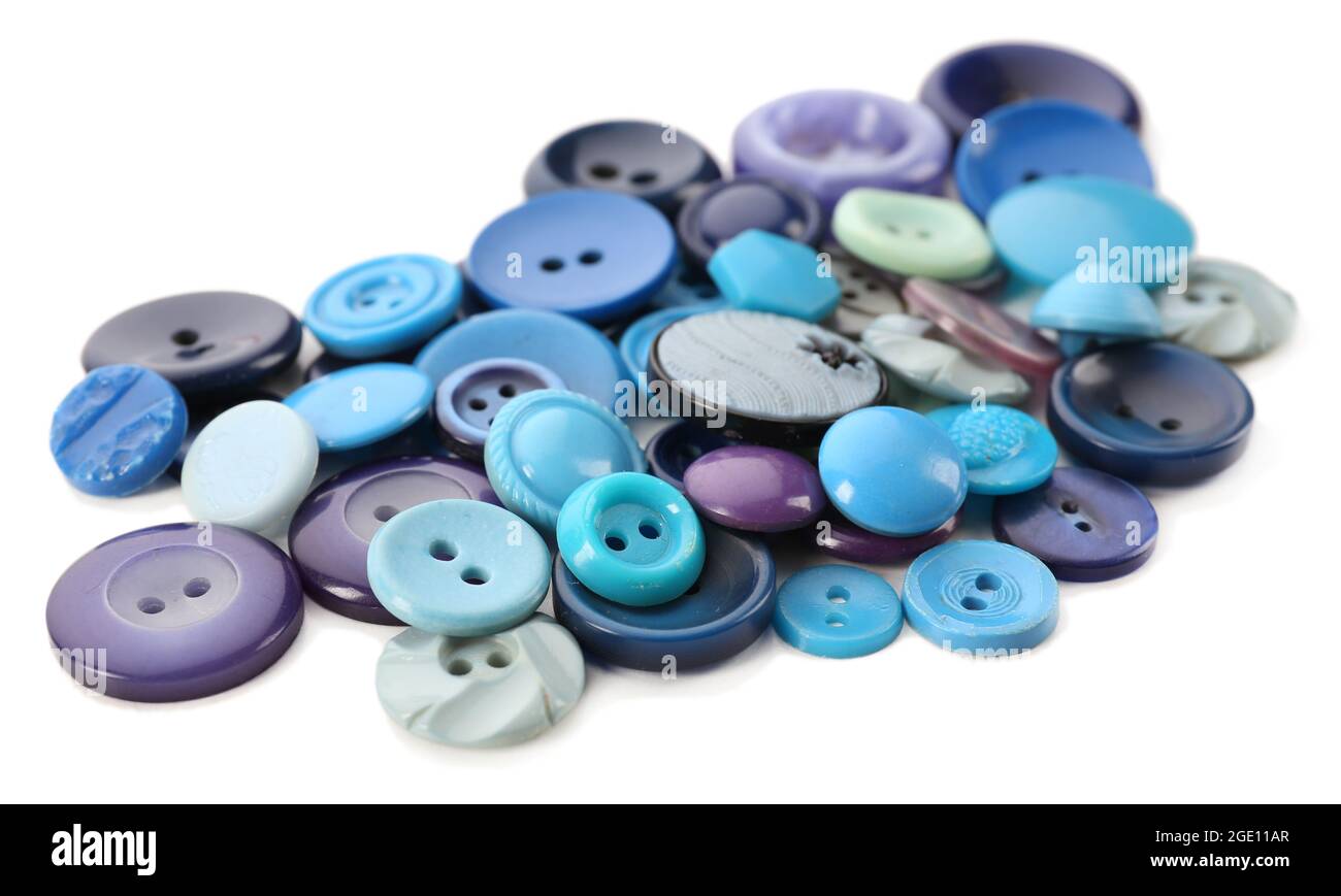 Colorful sewing buttons isolated on white Stock Photo - Alamy