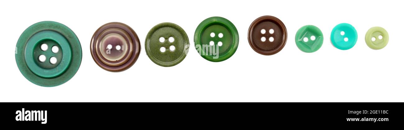 Colorful sewing buttons isolated on white Stock Photo - Alamy