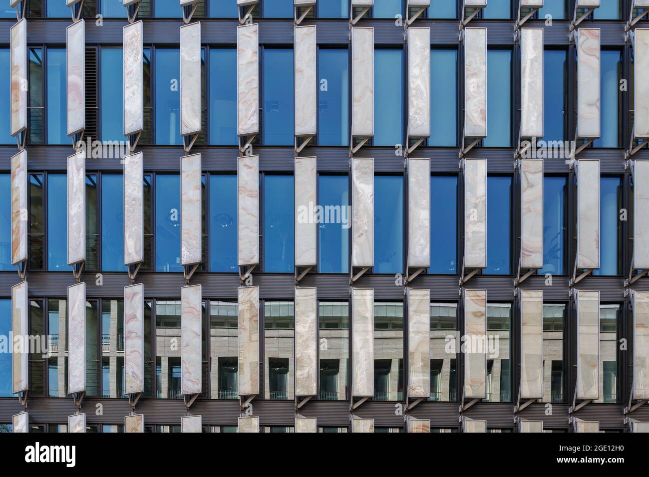 Background of exterior facade of modern building with detail of ...