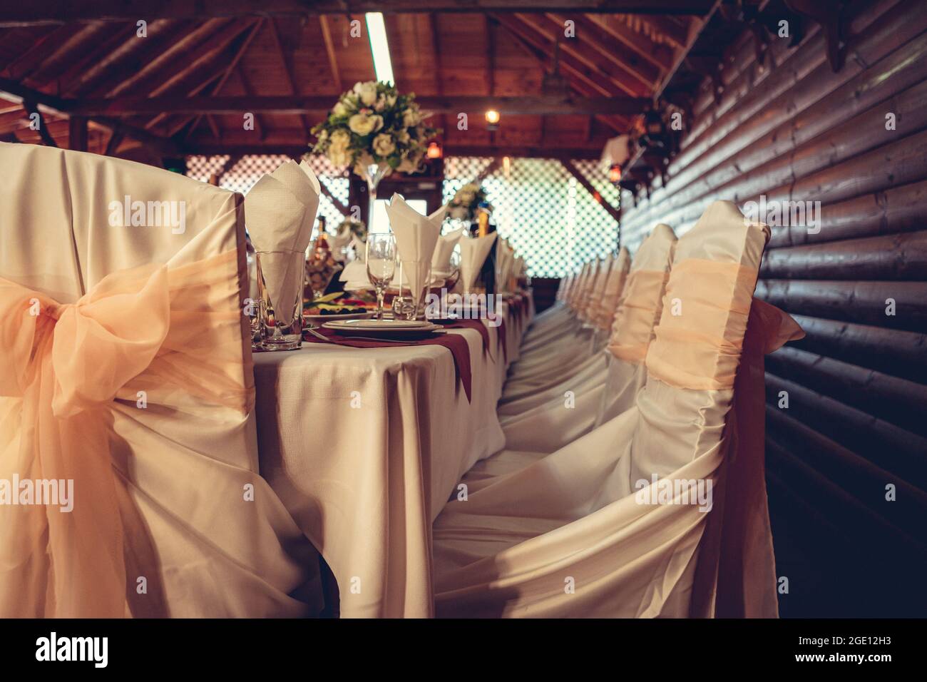 Decoration of the festive premises inside the restaurant Stock Photo ...