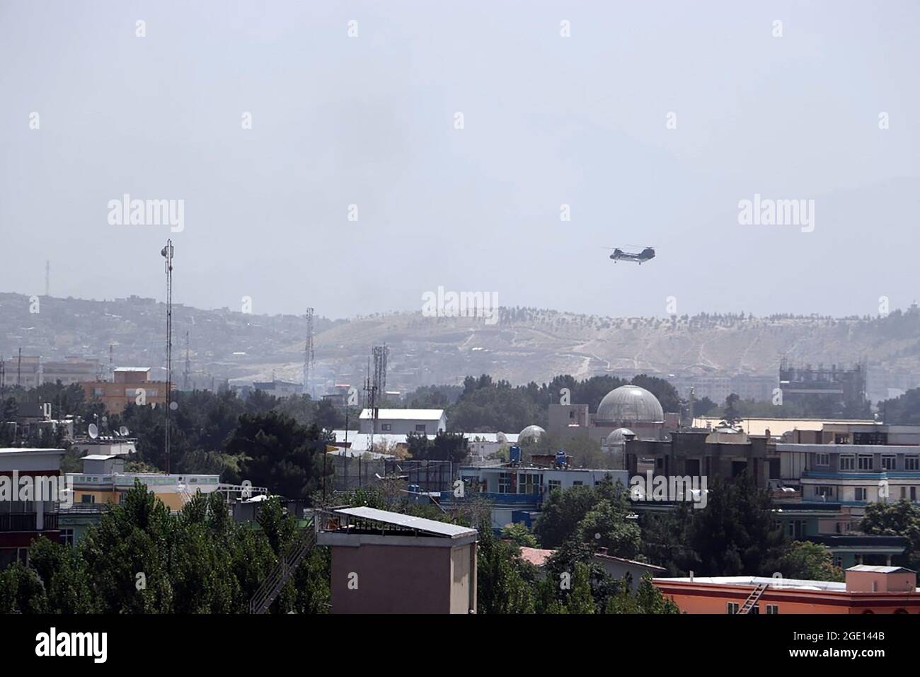 Kabul, Afghanistan. 15th Aug, 2021. Sea Knight military transport ...