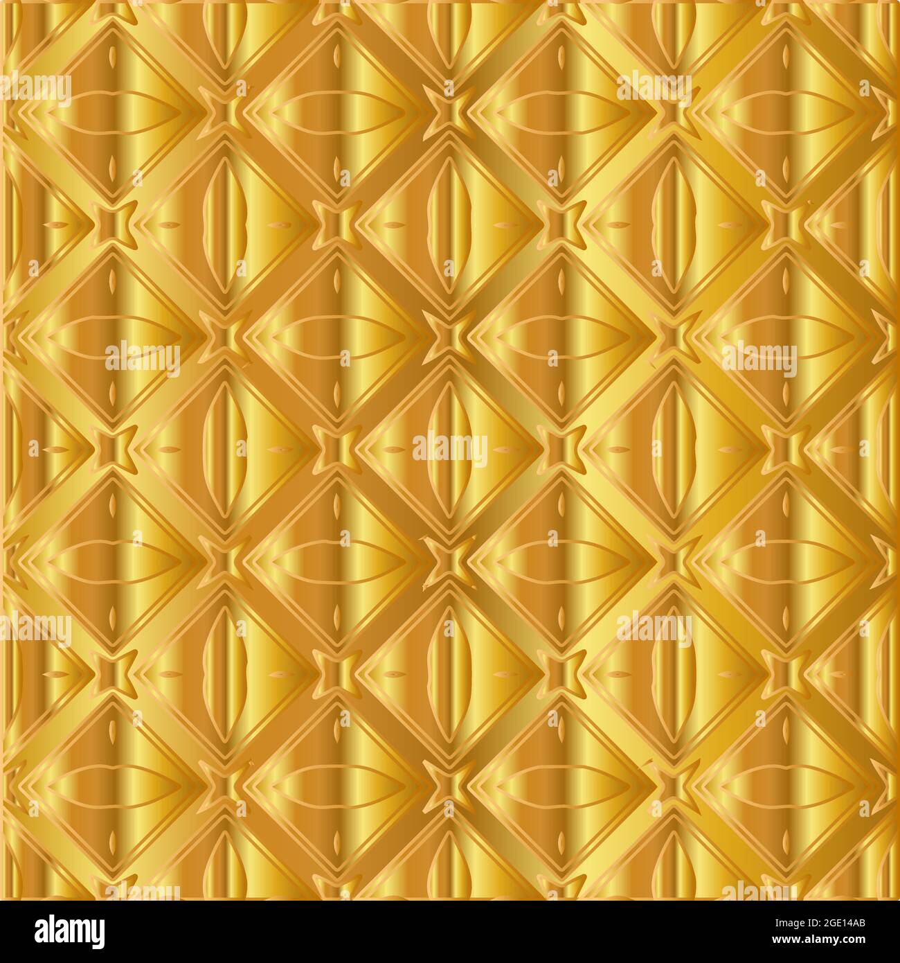 Geometric vector pattern with yellow and white gradient. gold ornament ...