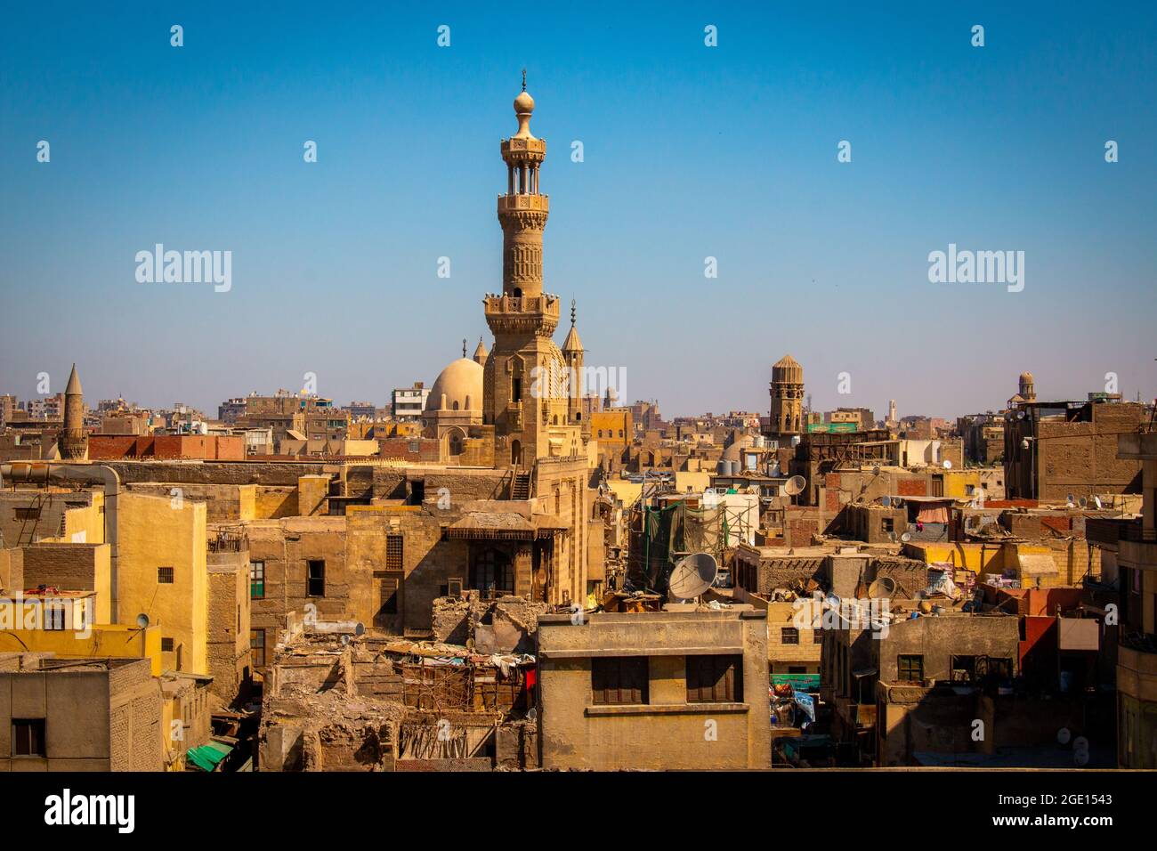 Roofs and minarets of Cairo, Mosque of al-Ashraf Barsbey, view from the ...