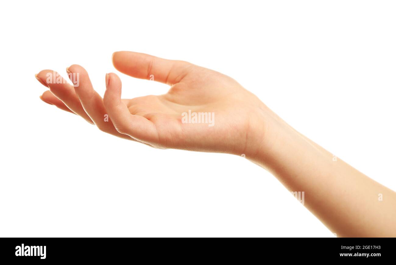 Female hand isolated on white Stock Photo - Alamy