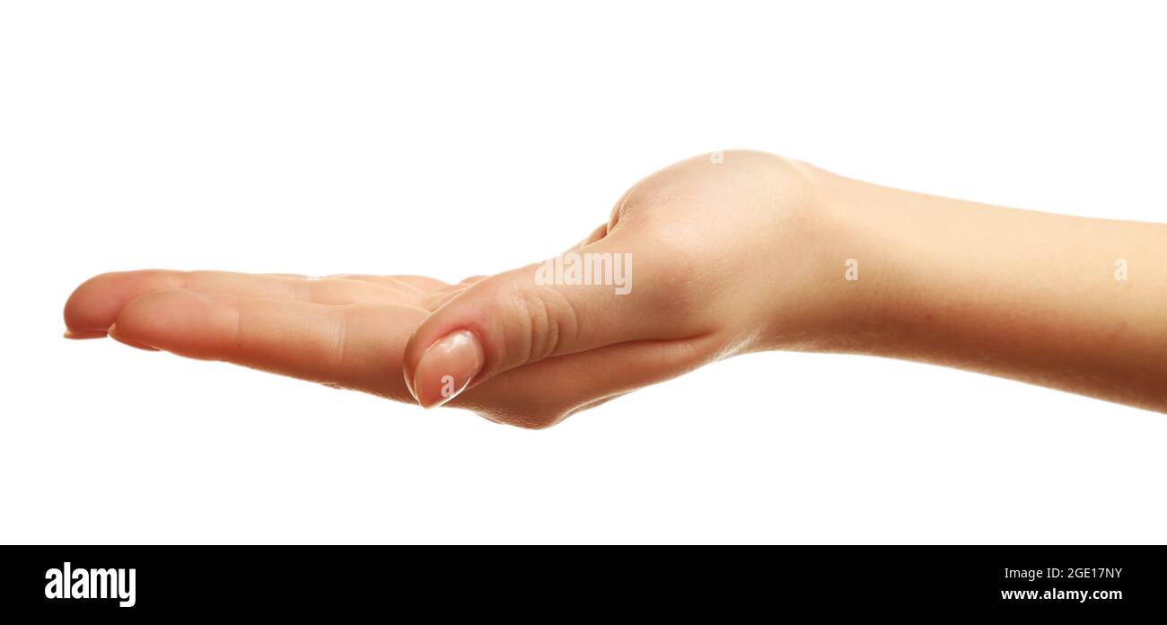 Female hand isolated on white Stock Photo - Alamy