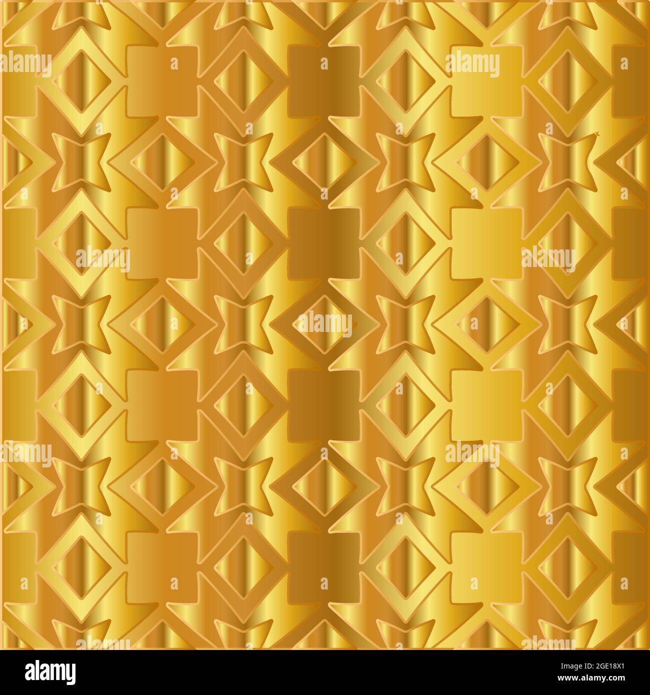 Geometric vector pattern with yellow and white gradient. gold ornament ...