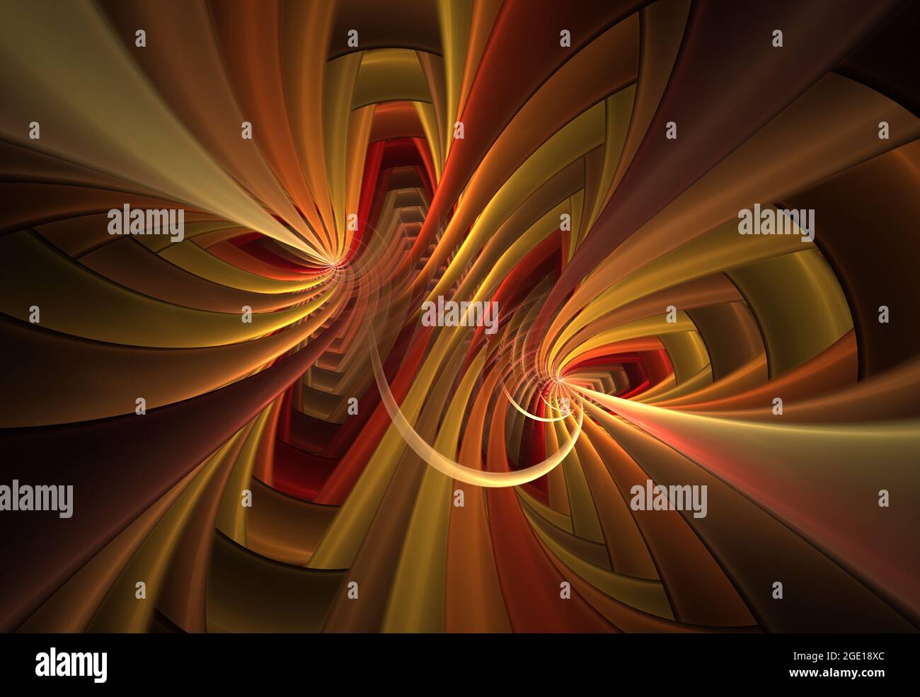 Abstract ribbons background: composition of colored curved ribbons ...