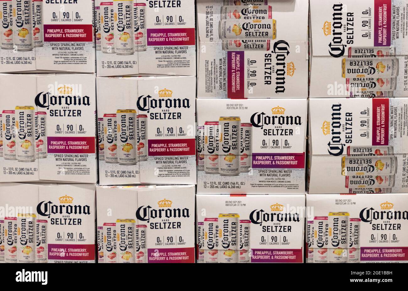 Indianapolis - Circa August 2021: Corona Hard Seltzer display. Corona ...