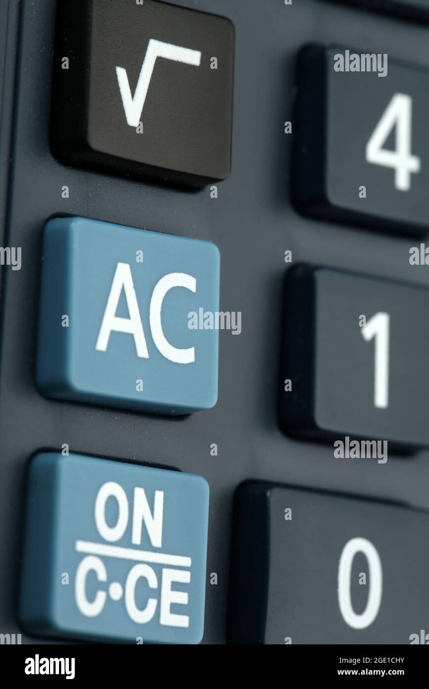 Macro view of calculator board Stock Photo - Alamy