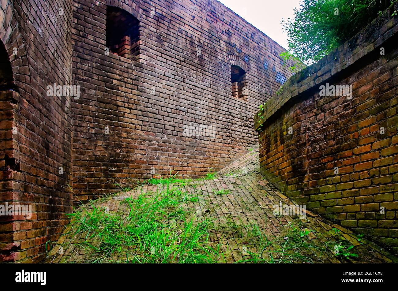 A ramp is pictured from an embrasure inside the southwest bastion of ...