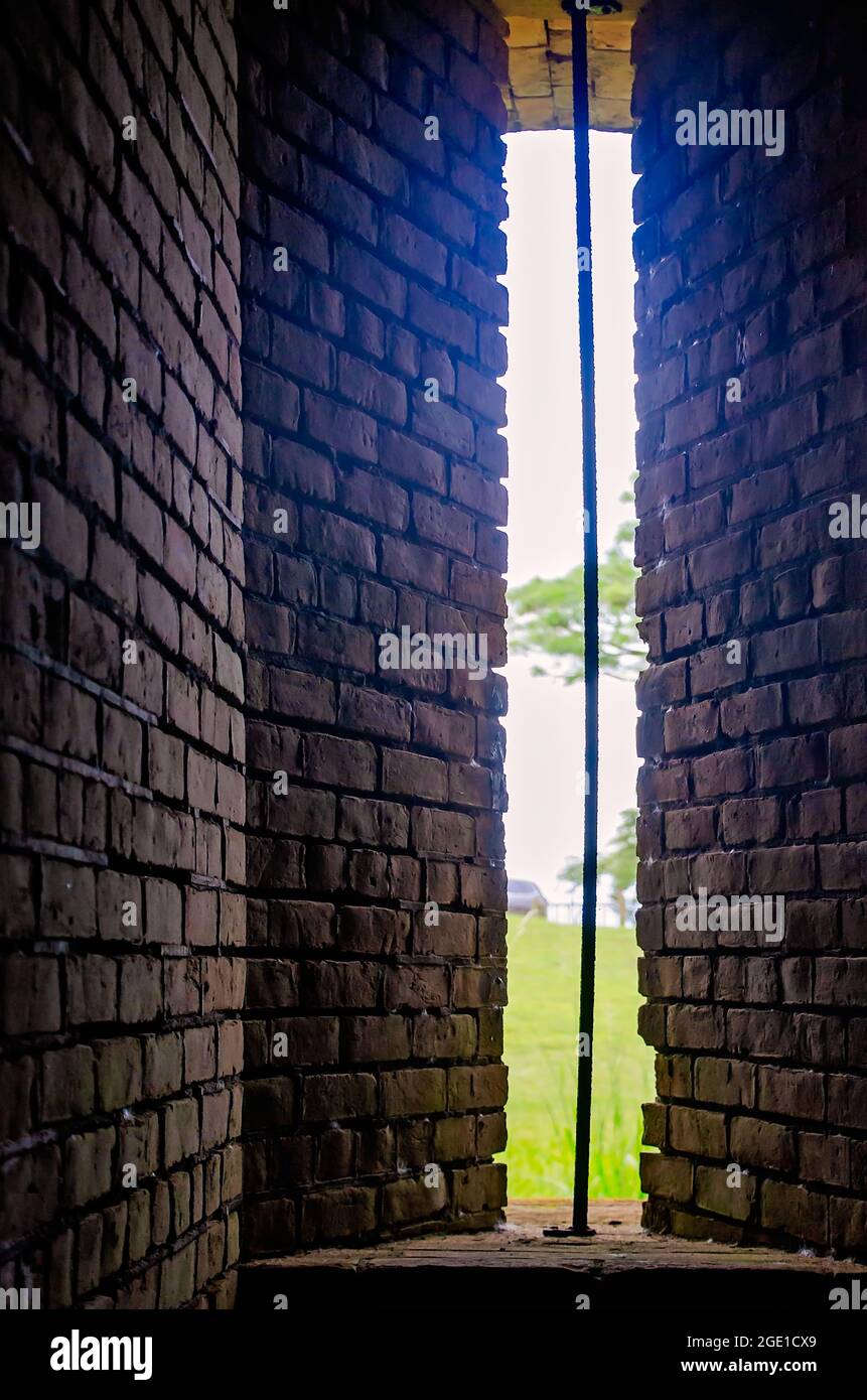 The southwest bastion of Fort Gaines features various embrasures for ...