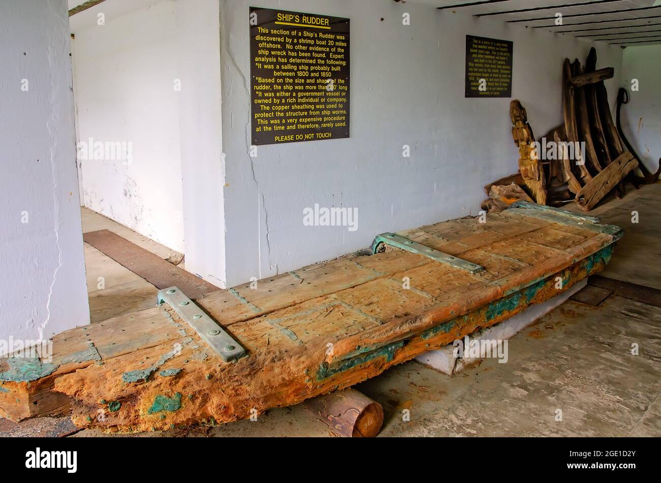 The copper-clad rudder of a mid-19th century sailing ship and other ...