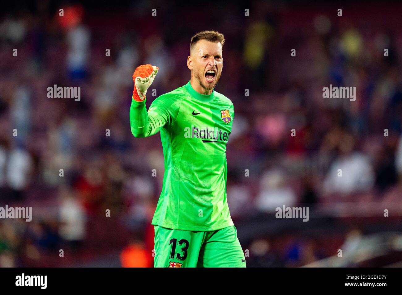 Barcelona, Spain. 15th Aug, 2021. Neto (FC Barcelona) celebrates after ...
