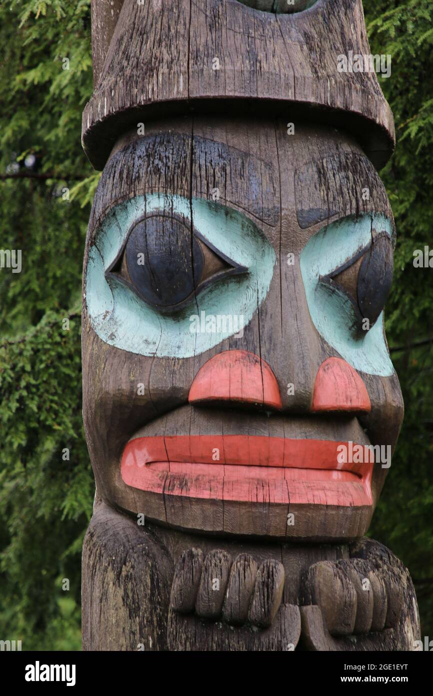 Totem in Totem Bight State Historical Park Stock Photo - Alamy