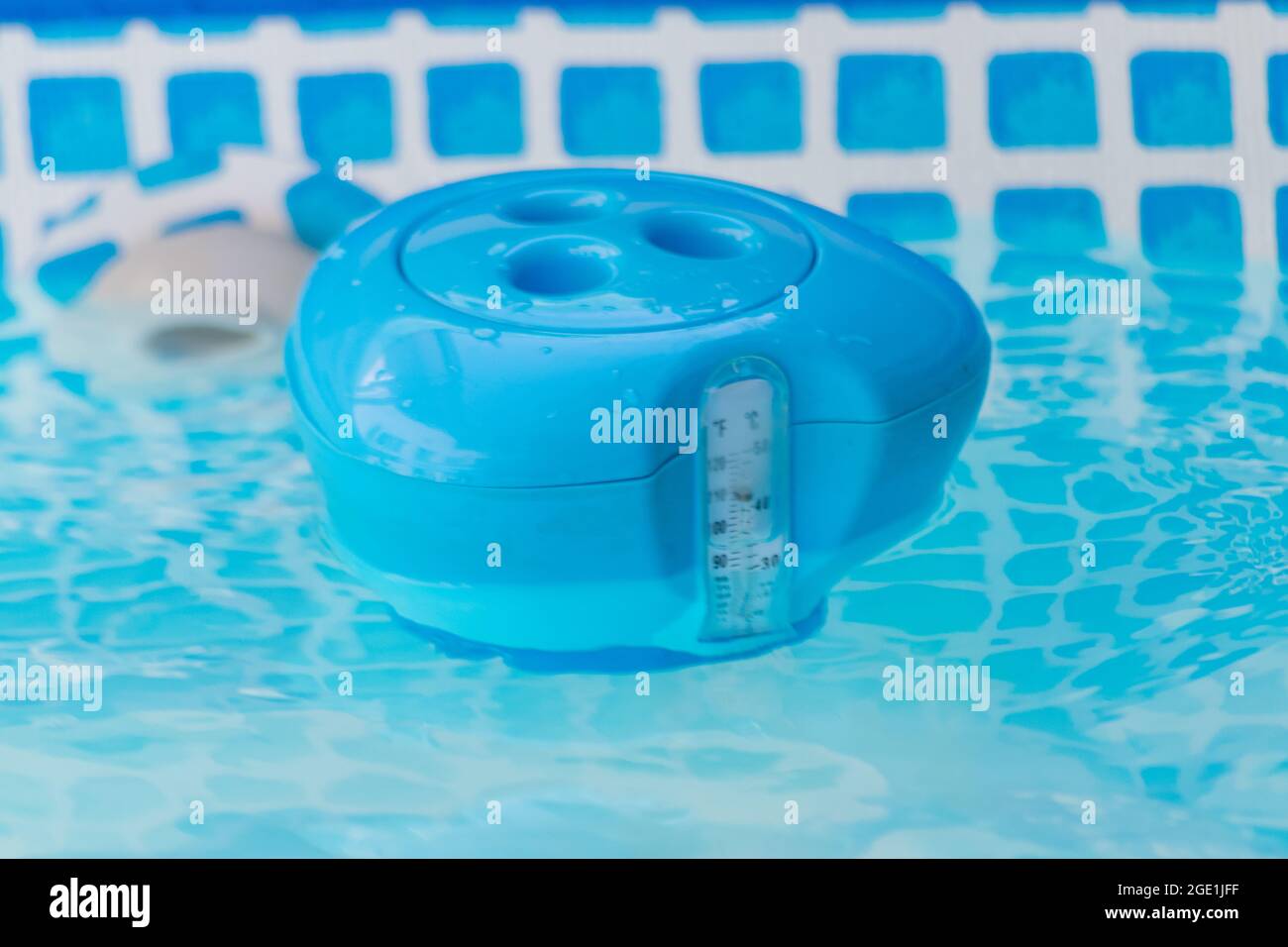 Warm summer, high temperatures, pool water temperature measurements ...