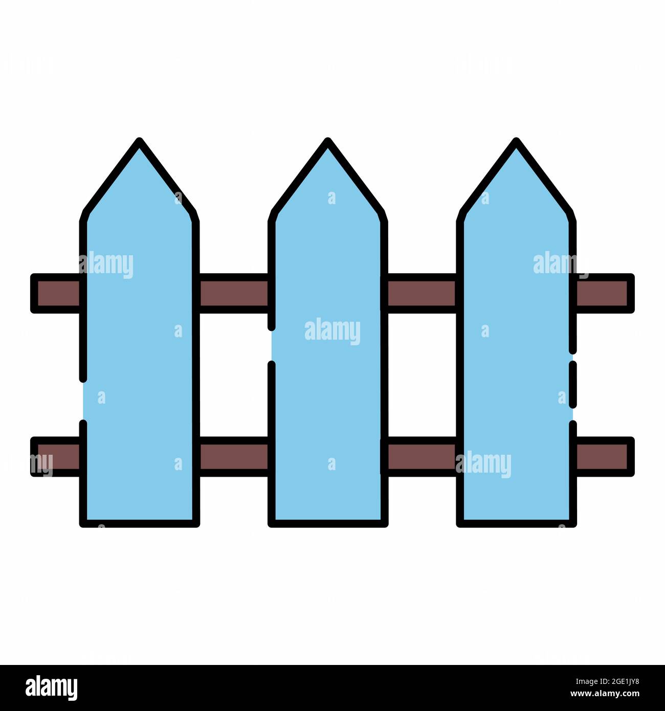 Vector Graphic of Fence - Line Cut Style - simple illustration ...