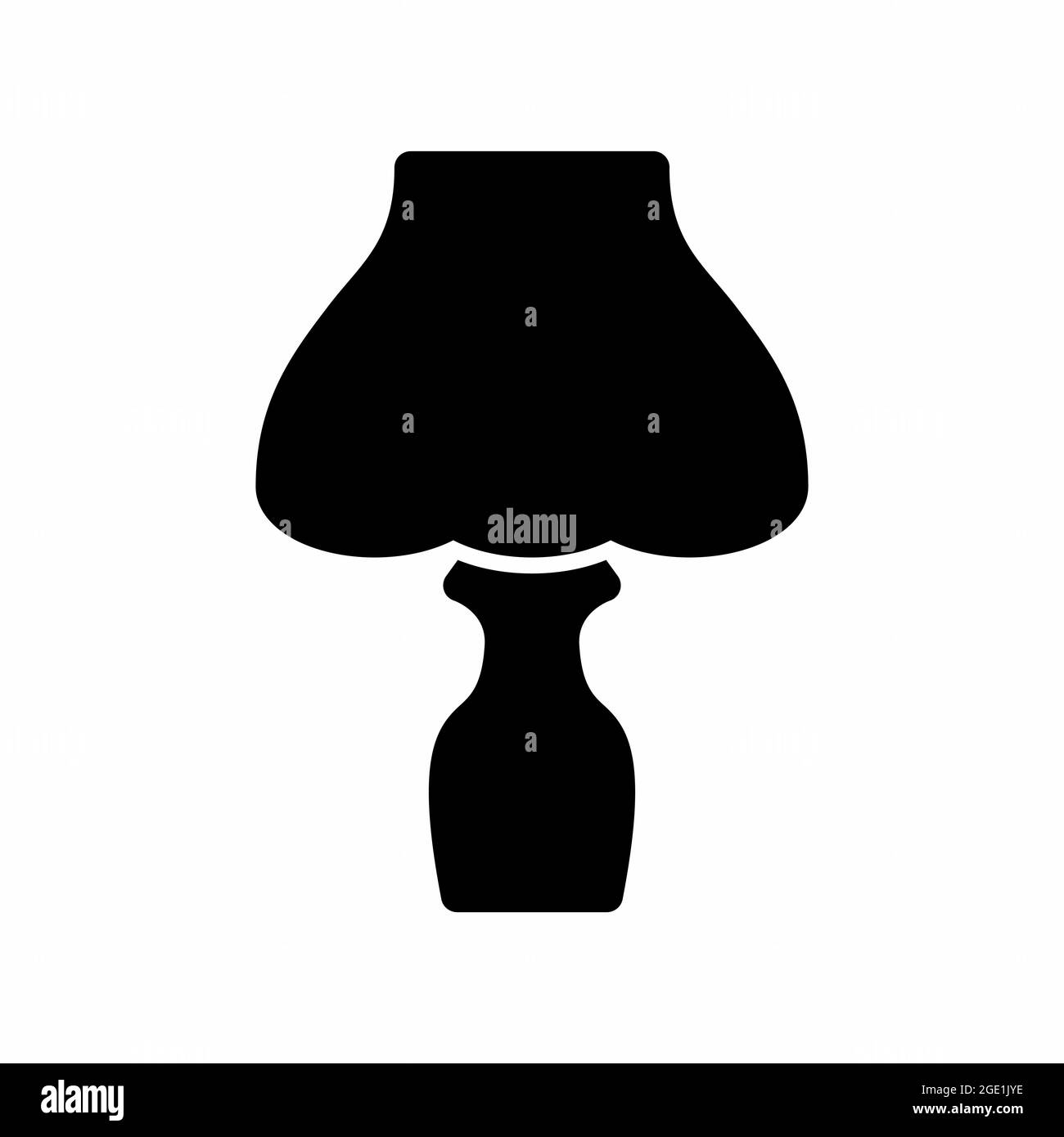 Vector Graphic of - Table Lamp - Black Style - simple illustration ...