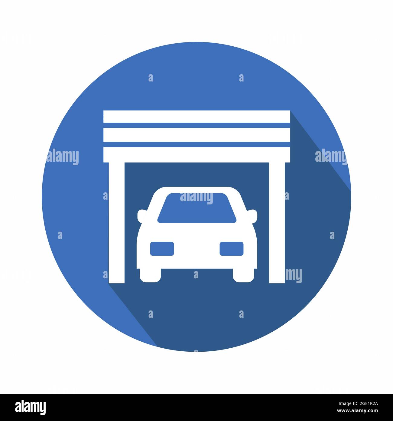 Vector Graphic of Car in Garage - Flat Style - simple illustration ...