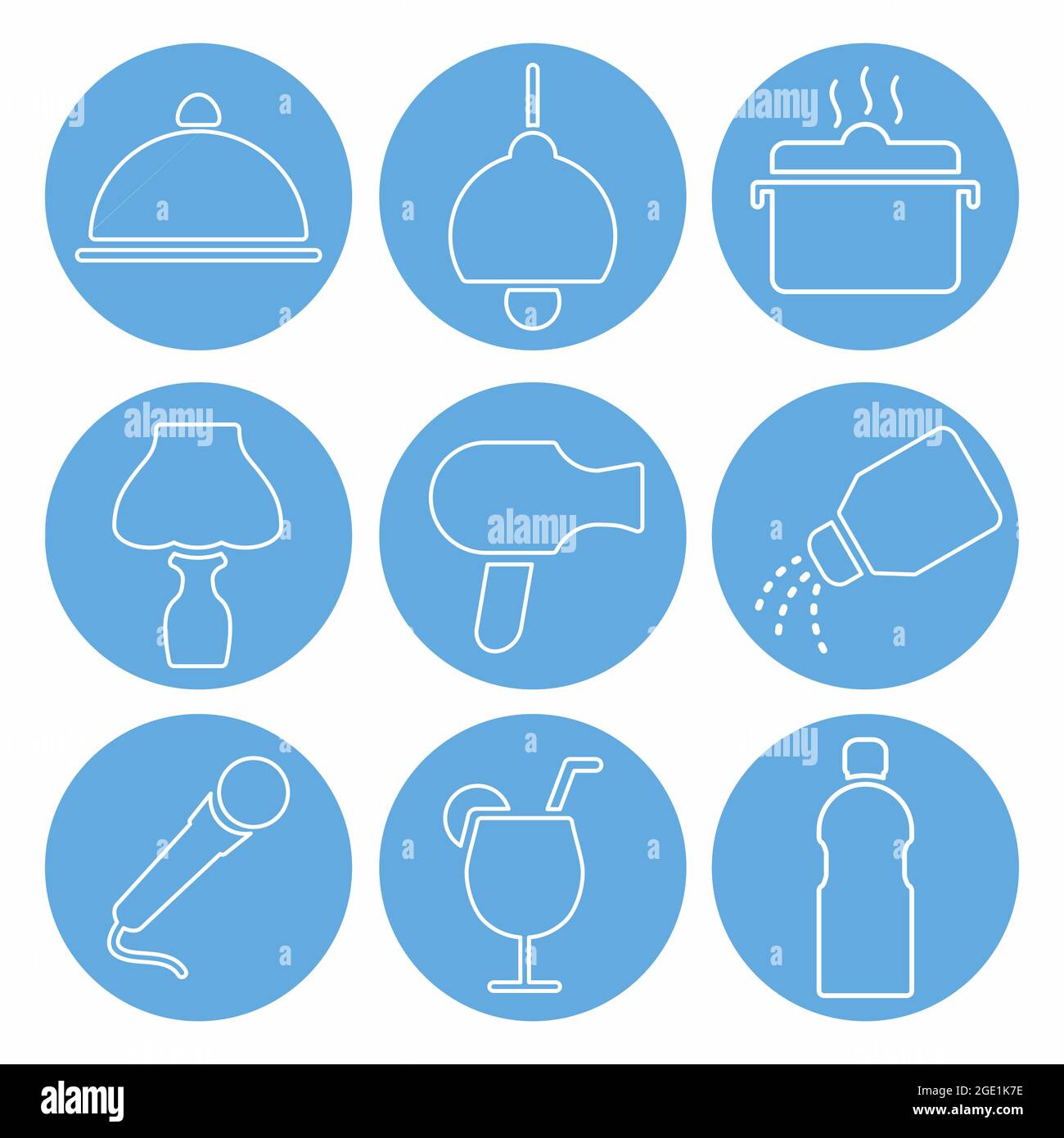 Vector Graphic of - Hotel and Restaurant Set Icon Part 2 - Blue ...
