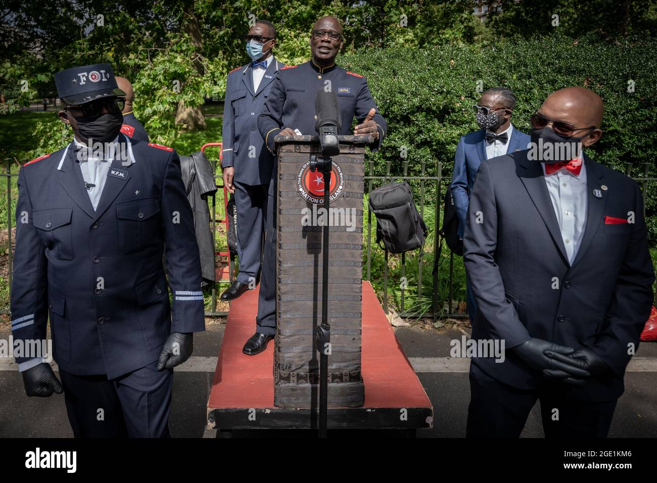 London, UK. 15th August, 2021. Leo Muhammad, spokesman for The Nation ...