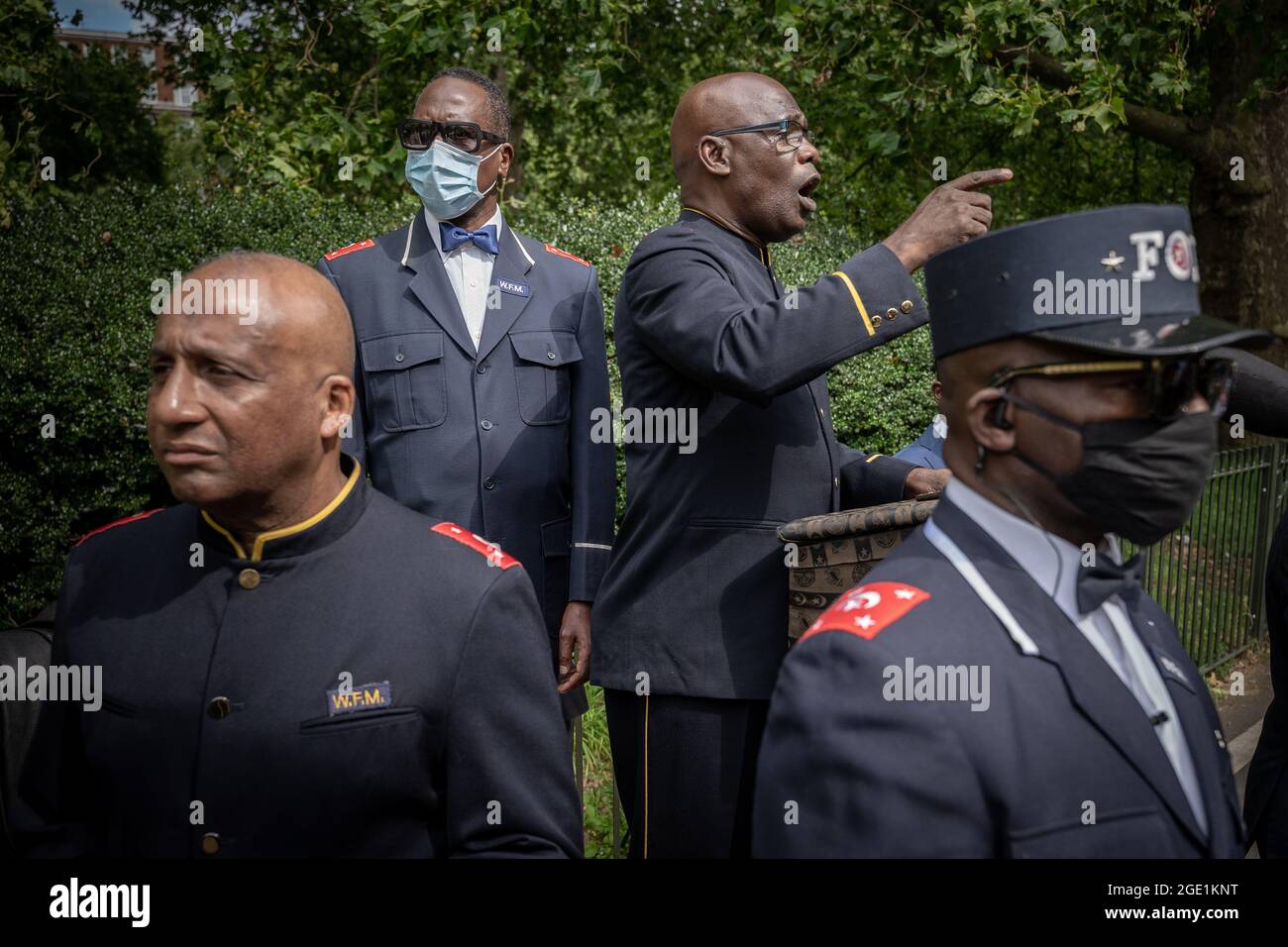 London, UK. 15th August, 2021. Leo Muhammad, spokesman for The Nation ...