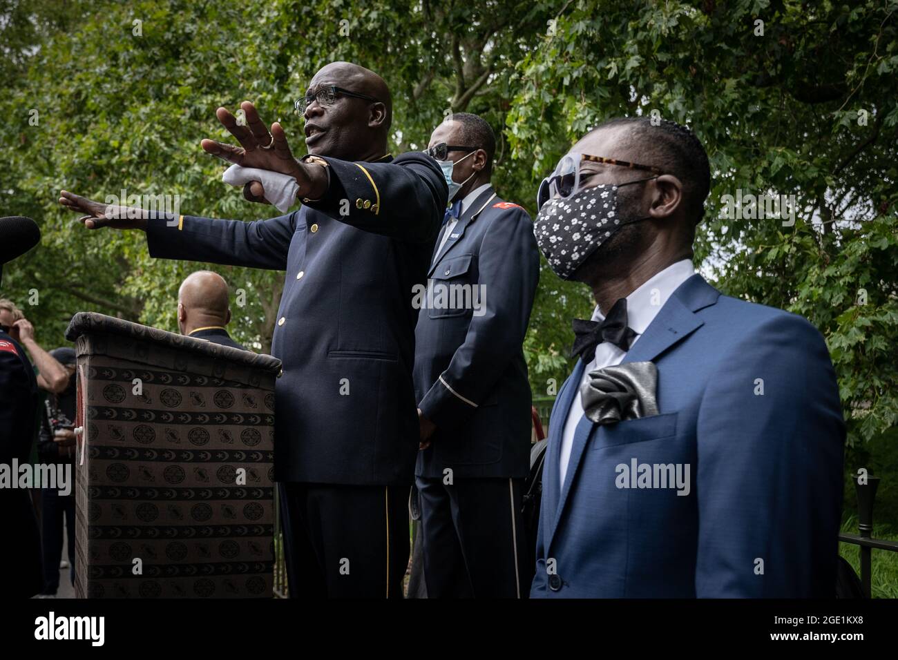 London, UK. 15th August, 2021. Leo Muhammad, spokesman for The Nation ...