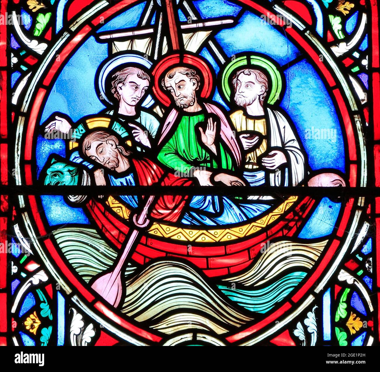 Scene from Life of Jesus, by Adolph Didron, Paris, 1860, stained glass ...