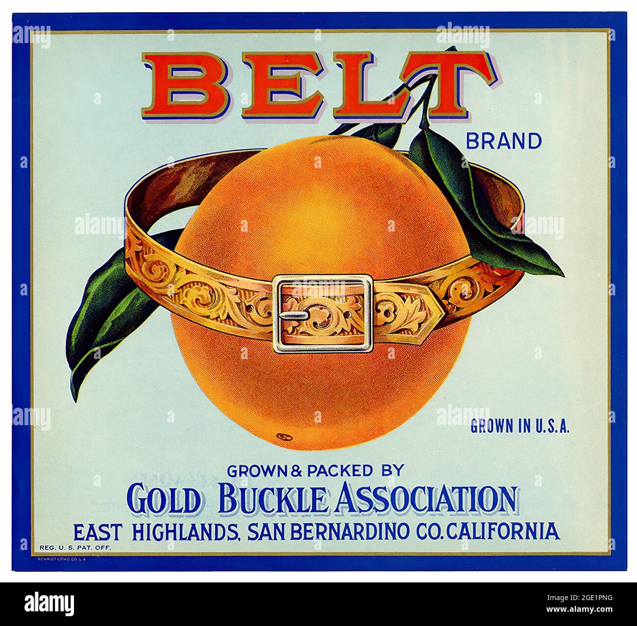 Colorful, twentieth century American paper labels applied to fruit ...