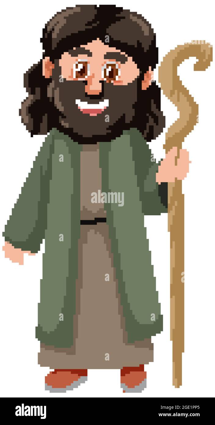 Noah cartoon character isolated on white background illustration Stock ...