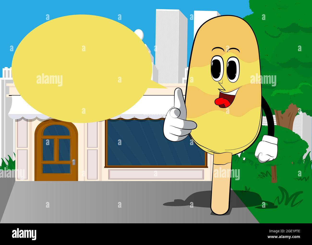 Ice Cream pointing at the viewer with his hand. Summer refreshment ...