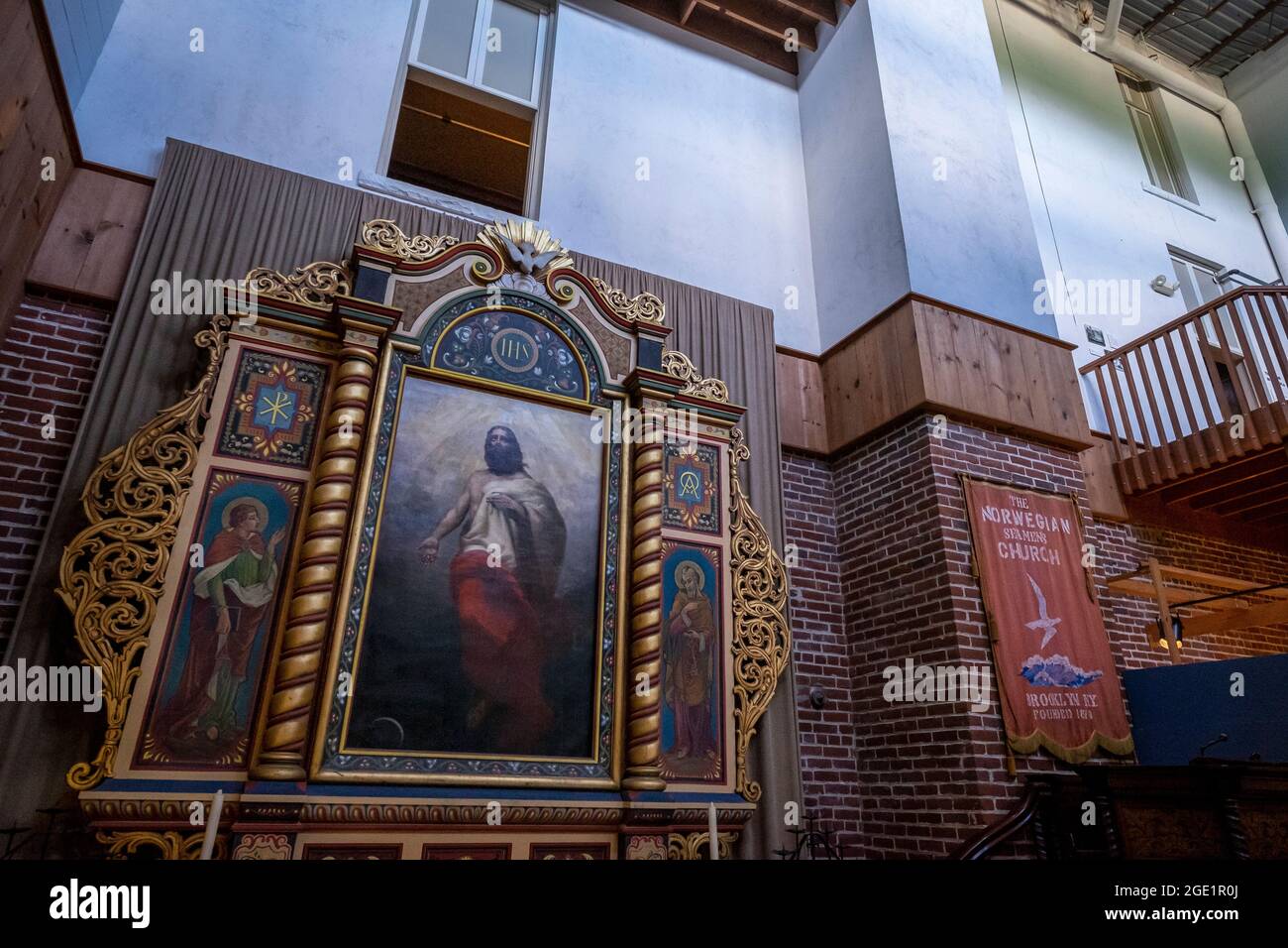 Altar of the Norwegian Seaman's Church, formerly in Brooklyn, New York ...
