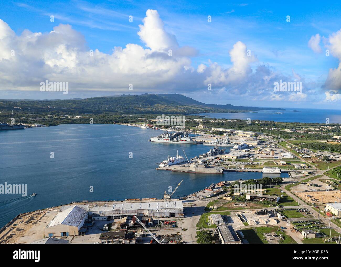 APRA HARBOR, Guam (Aug. 11, 2021) - An aerial view of U.S. Naval Base ...