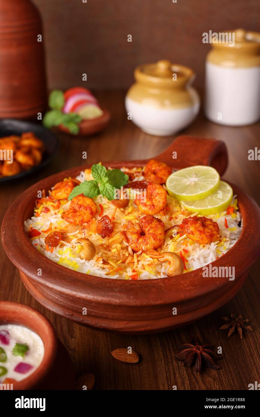 Prawn or shrimp biryani, Fish biryani. Spicy and delicious Malabar ...