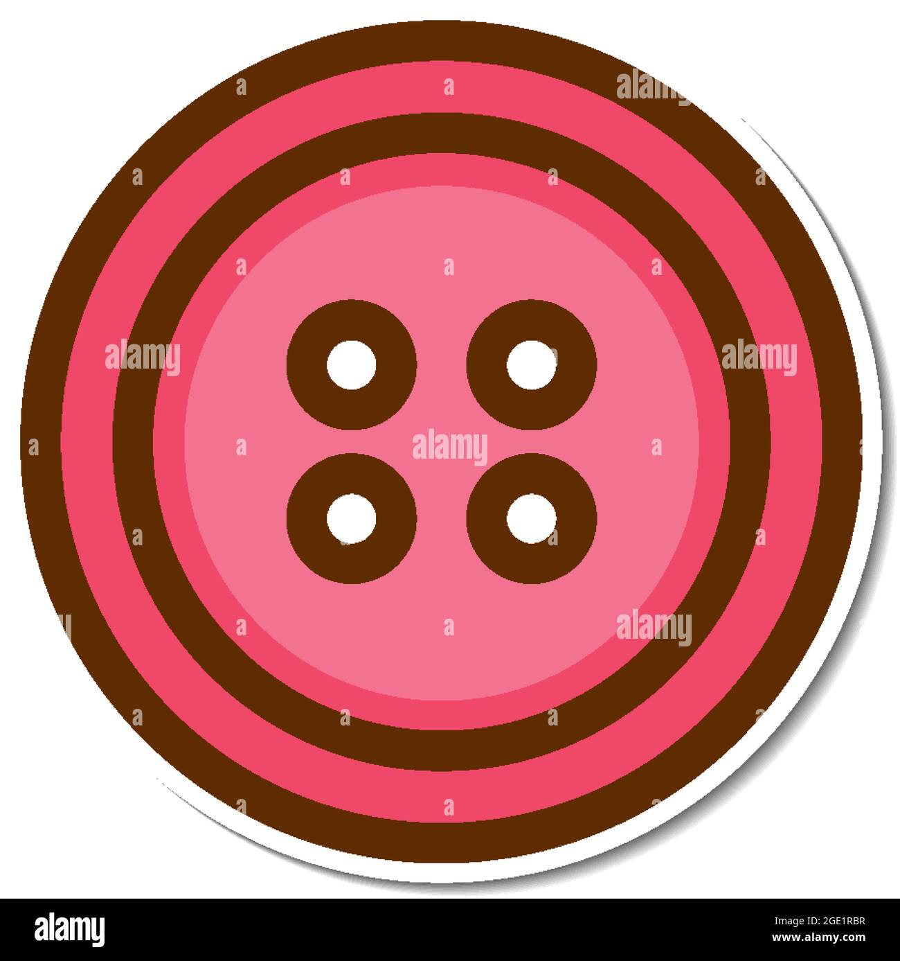 Pink cloth button sticker on white background illustration Stock Vector ...