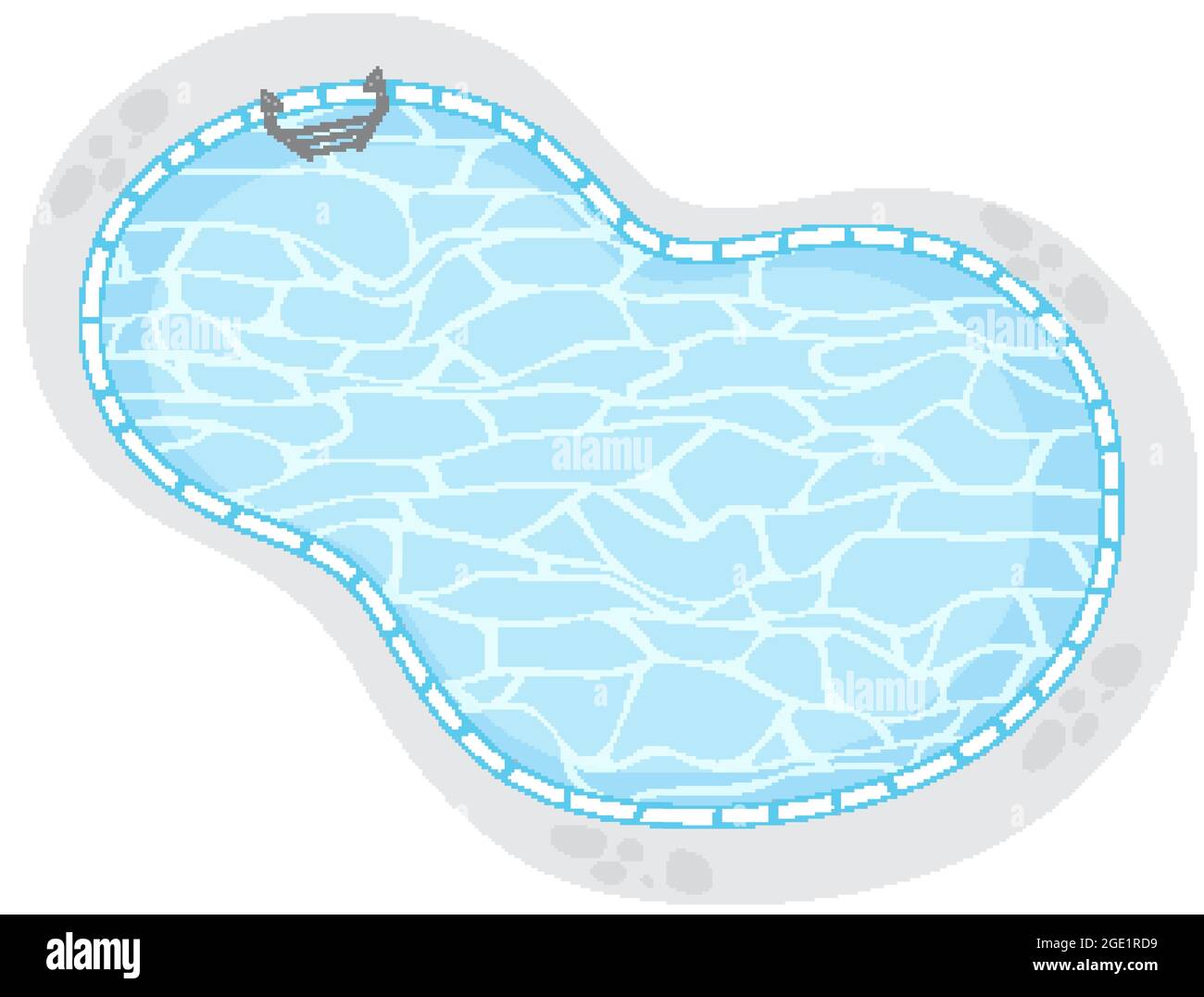 Top view of swimming pool on white background illustration Stock Vector ...