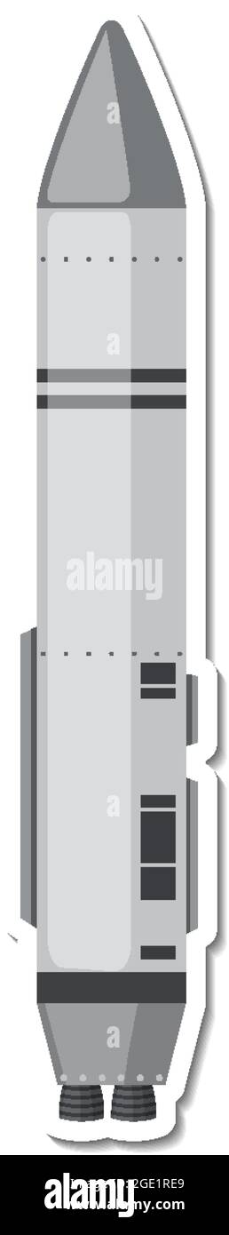 Sticker template with rocket ship isolated illustration Stock Vector ...