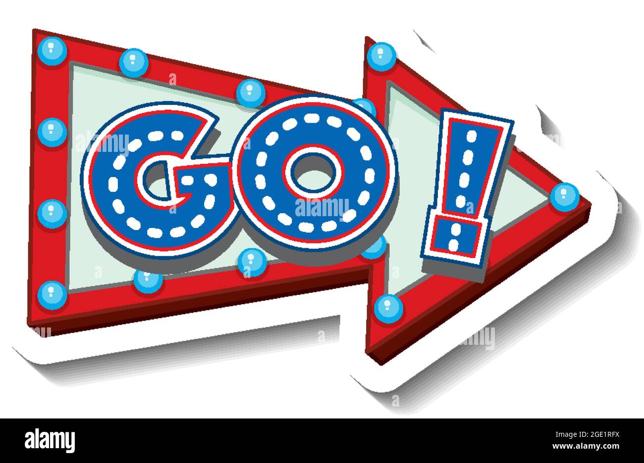 Sticker template with Go in arrow shape banner isolated illustration ...
