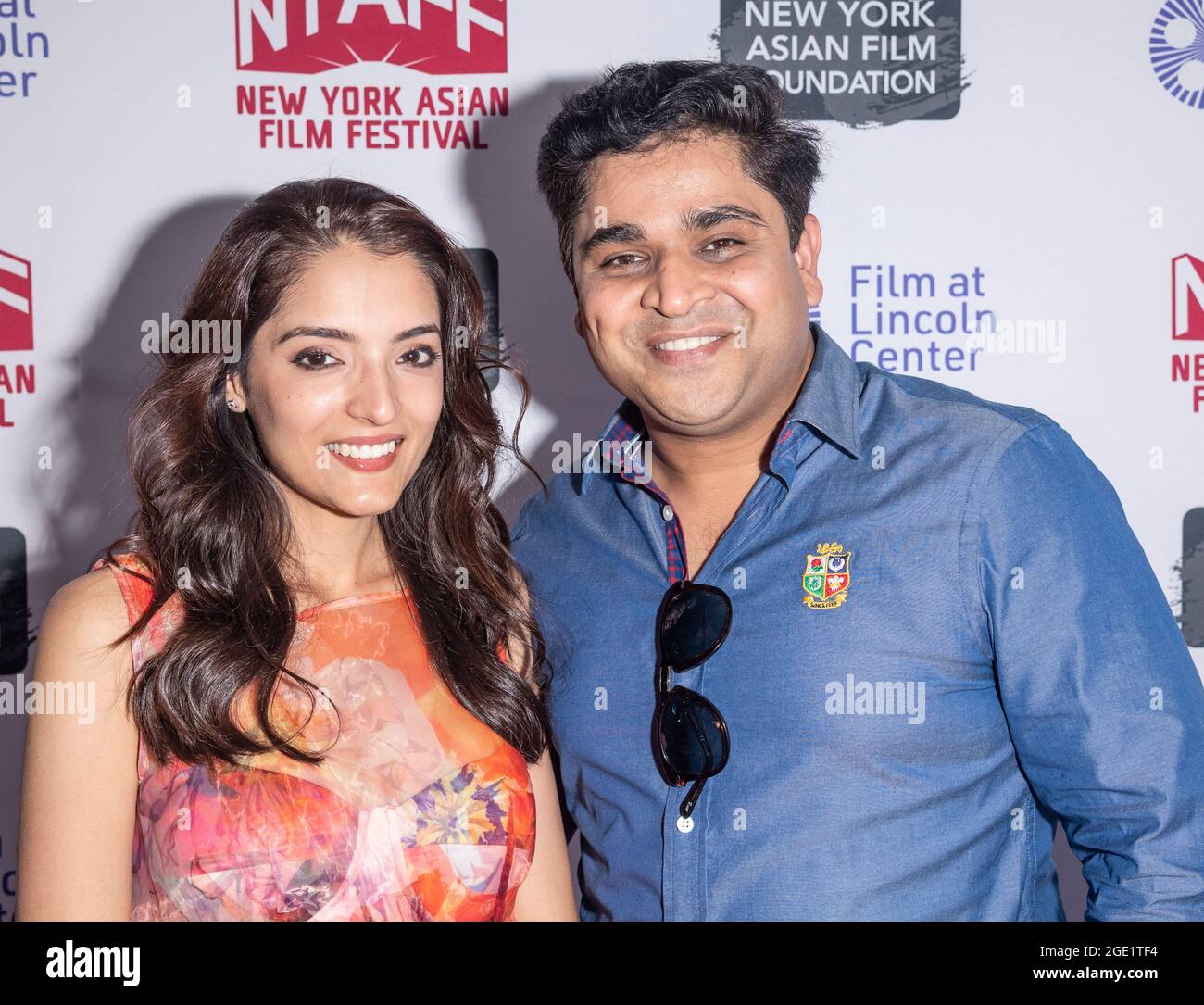 New York, NY - August 14, 2021: Ajna Jai and Ratnesh Dubey attend premiere of first American ...